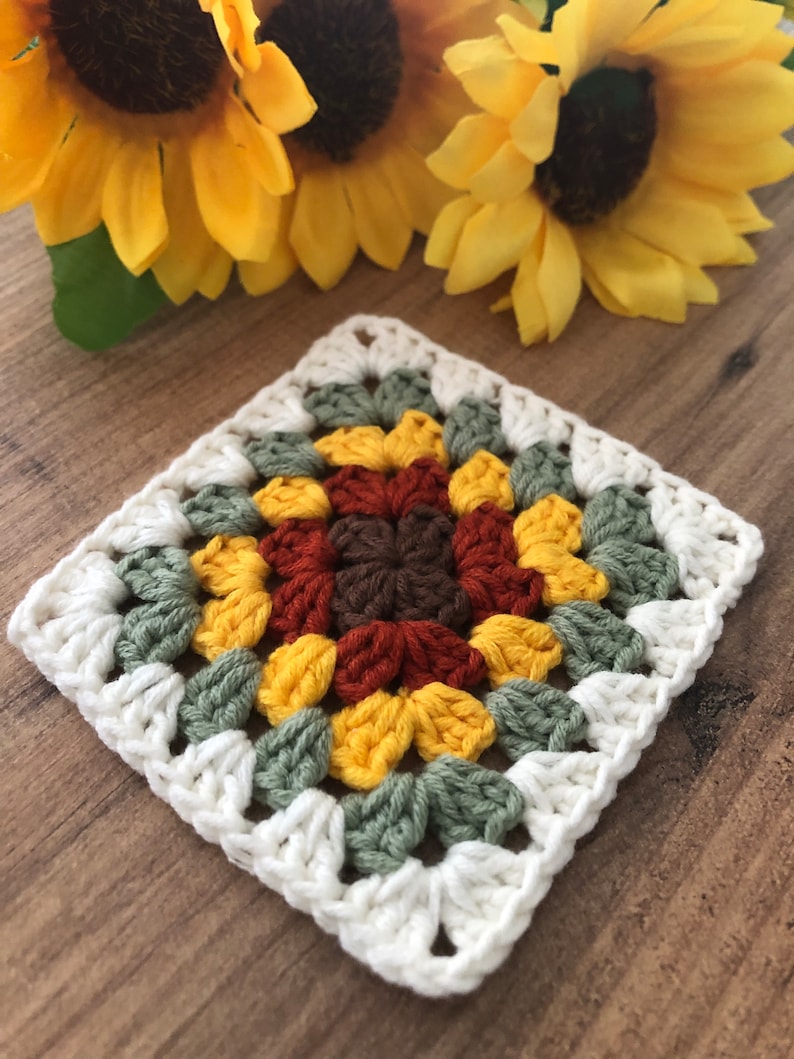 Easy Granny Square PATTERN Crochet Autumn Decor Granny Square Pattern ...