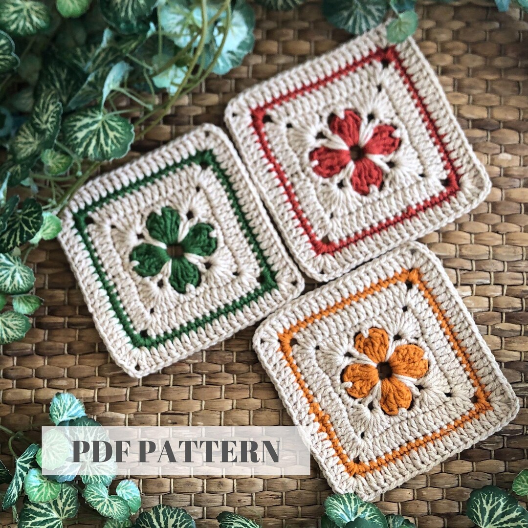 Granny Square Leaf PATTERN | Crochet Leaf| Granny Square | Crochet Granny Square | Afghan ...