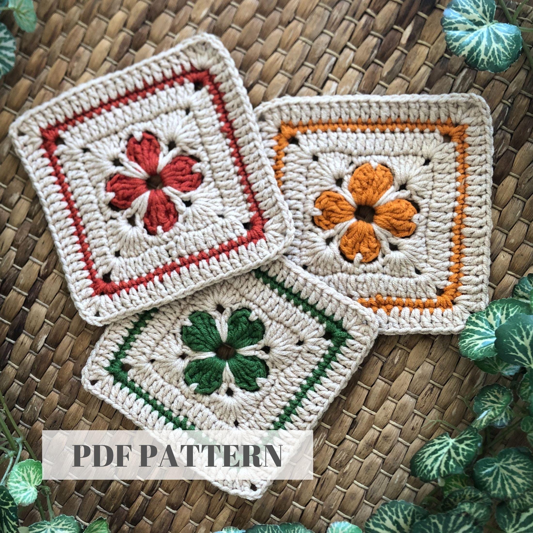 Crochet Granny Square Leaf Pattern - Etsy