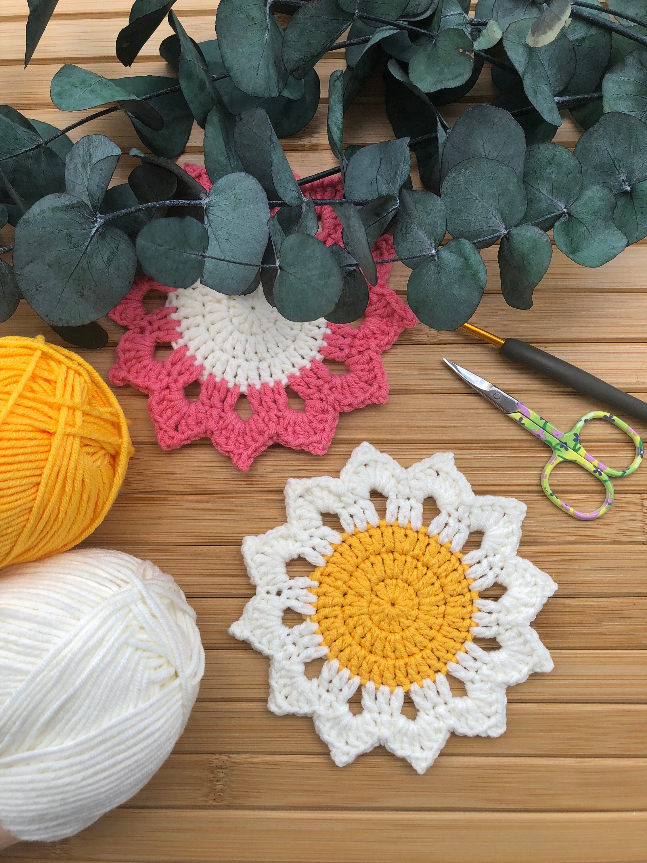 Crochet Daisy Coaster PATTERN Crochet Daisy Crochet Coaster Pattern ...
