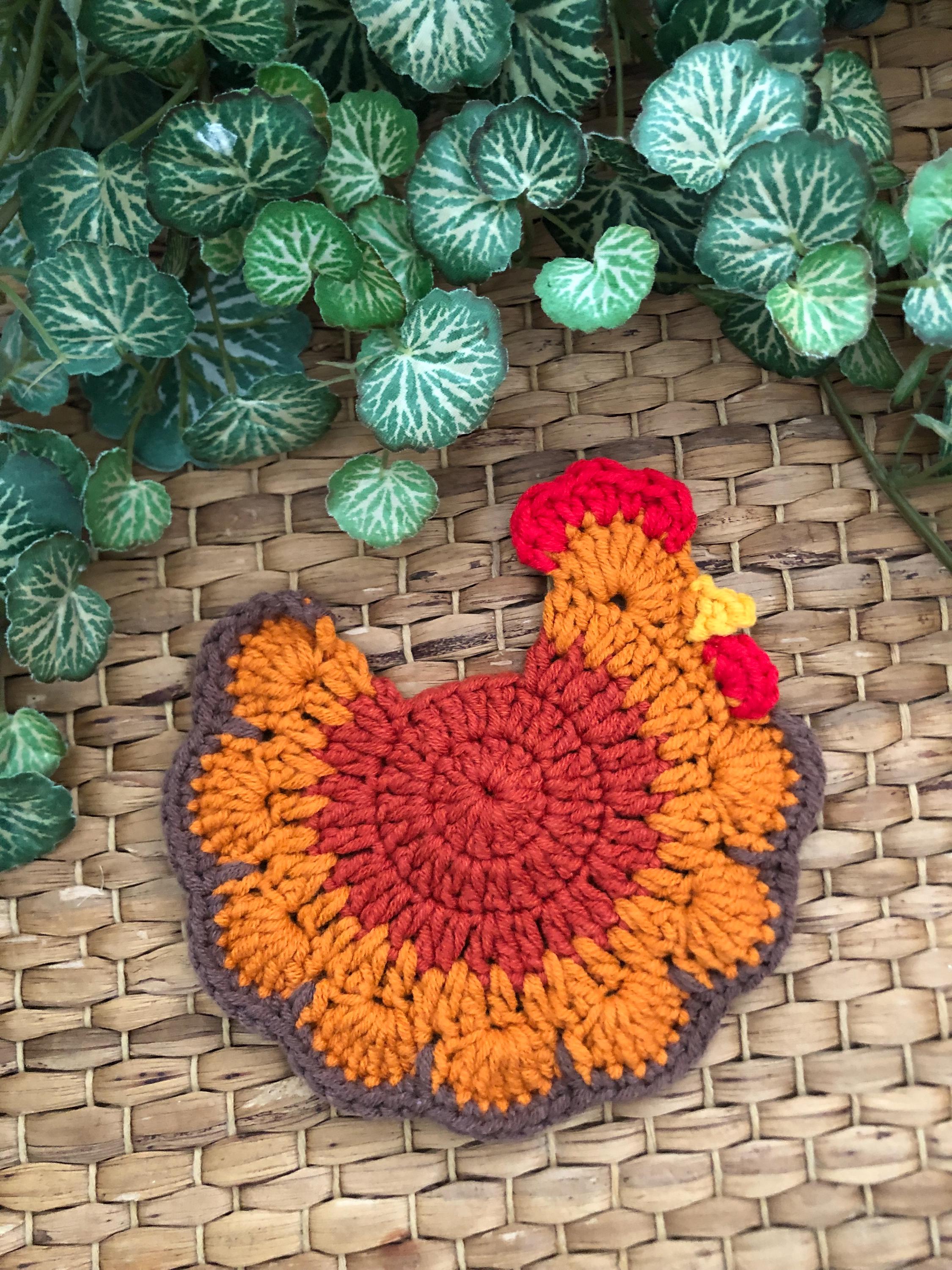 Crochet Chicken Coaster Pattern - Etsy