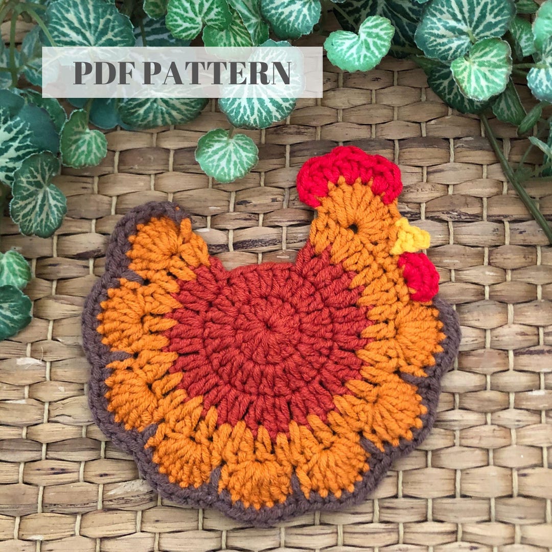 Crochet Chicken Coaster Pattern - Etsy