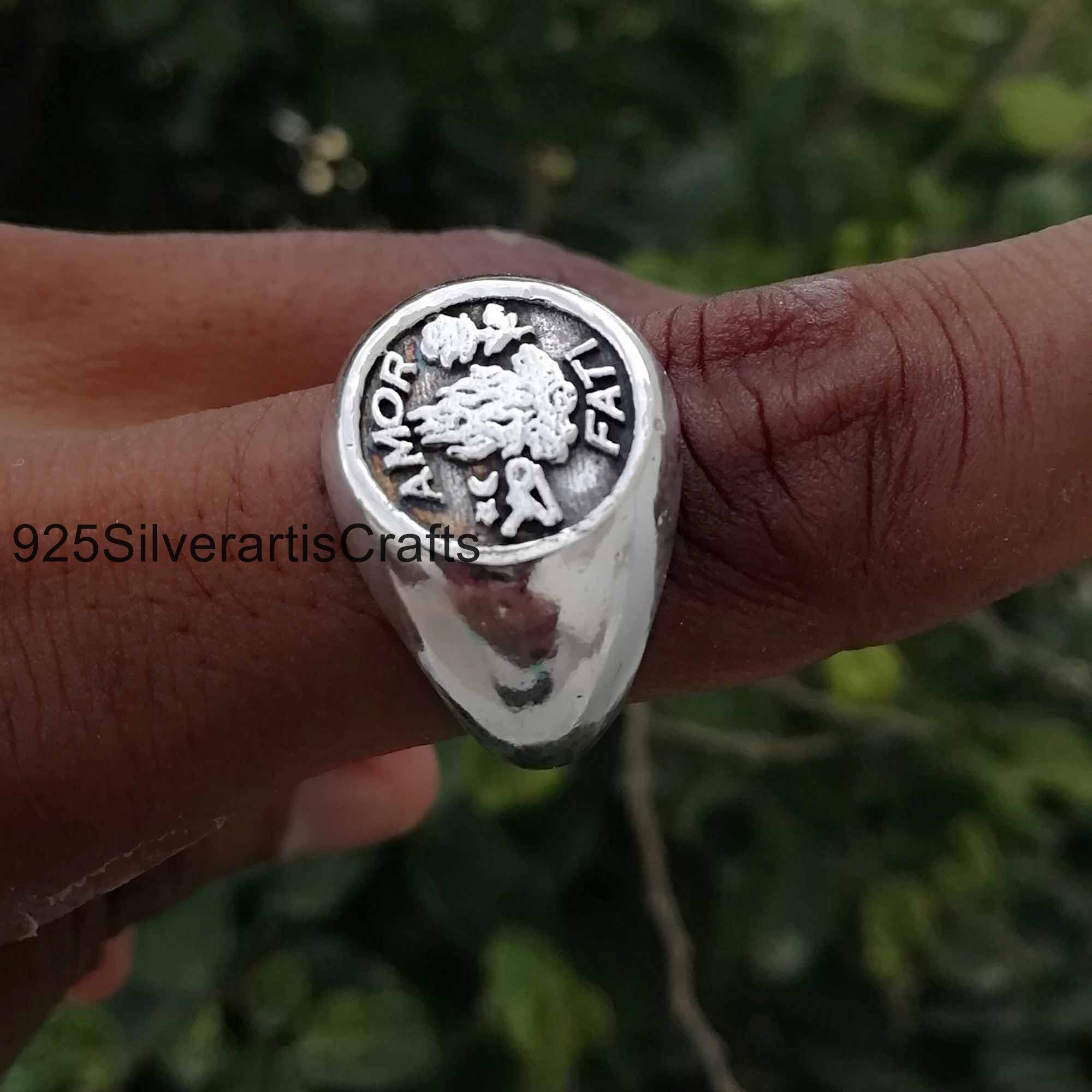 Amor Fati Ring Amor Fati Signet Ring Fate Ring Meaningful - Etsy