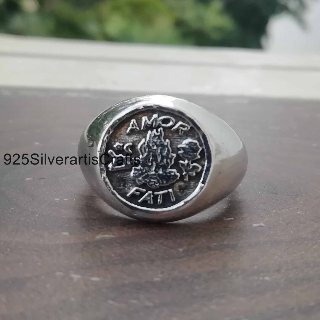 Amor Fati Ring Amor Fati Signet Ring Fate Ring Meaningful - Etsy