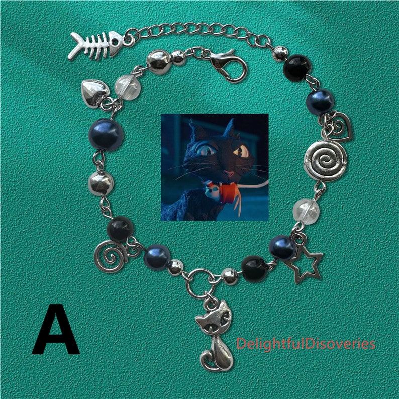 Coraline Wybie and Cat Inspired Charm Bracelets Beaded - Etsy