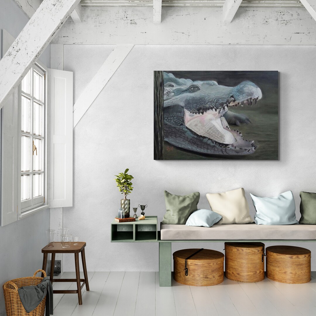 Smiley the Crocodile Print Realistic Crocodile Prints - Etsy