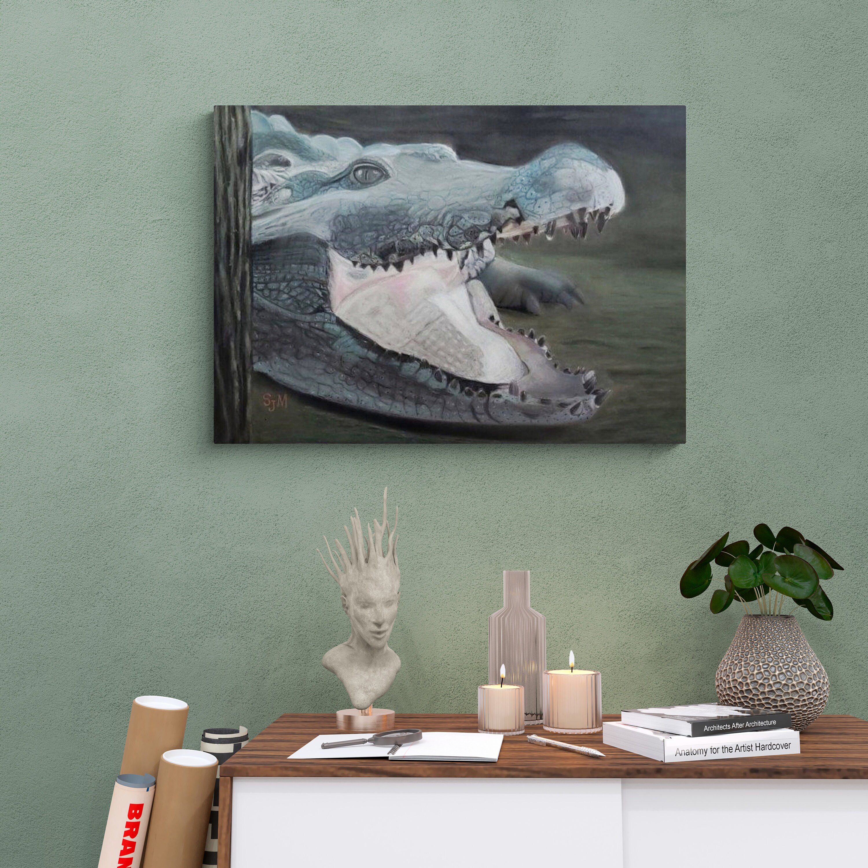 Smiley the Crocodile Print Realistic Crocodile Prints - Etsy