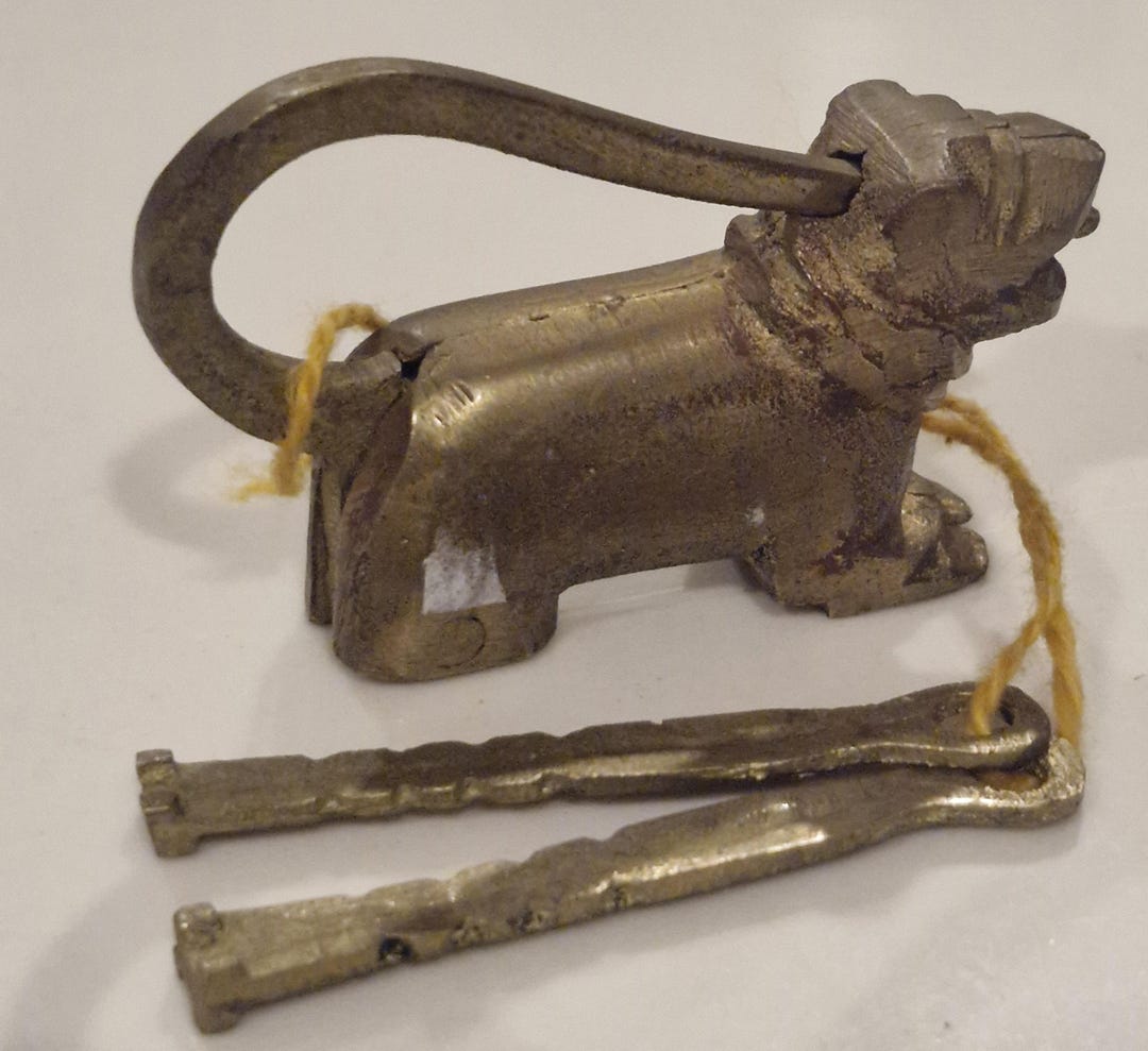 Vintage Chinese Foo Dog Mystery Lock Small Brass Metal Two Inch Have ...