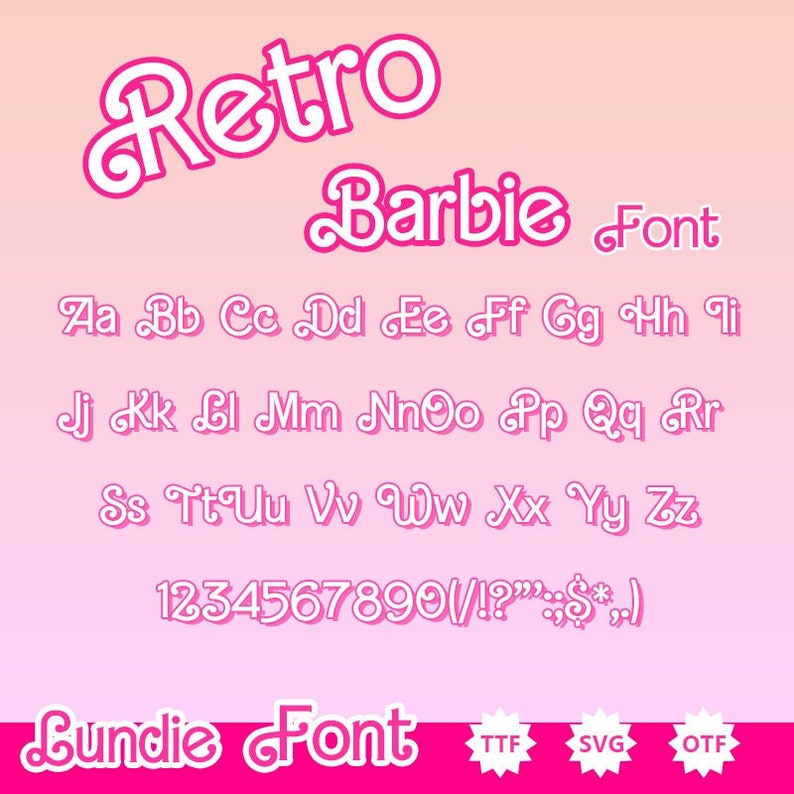 Dolly Font SVG Pack Barbie Movie Fonts Design Cricut - Etsy Israel