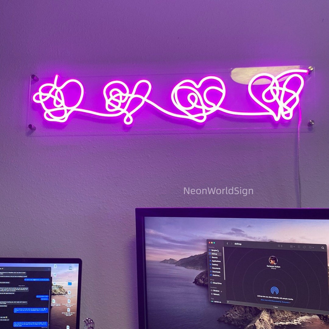 BTS Love Yourself Neon Signk-pop Art Neon Decorbts Fan's - Etsy