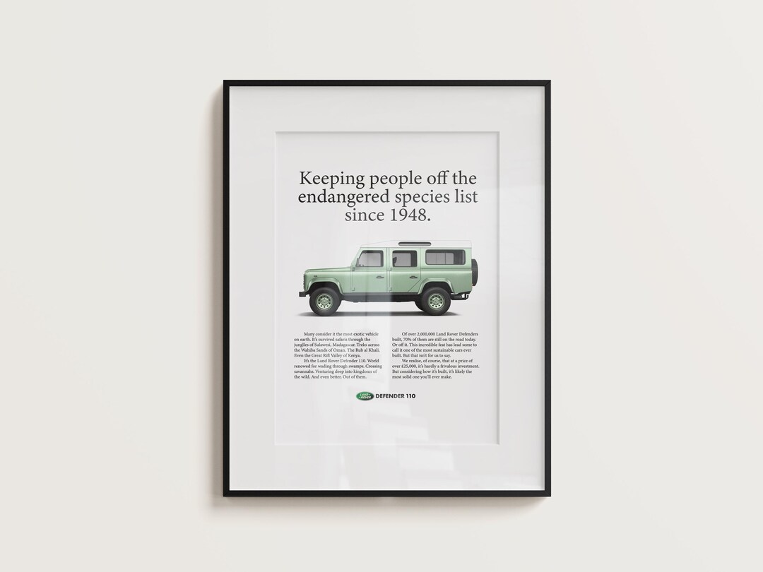 Vintage Inspired Land Rover Defender Poster - Retro Automotive Art ...