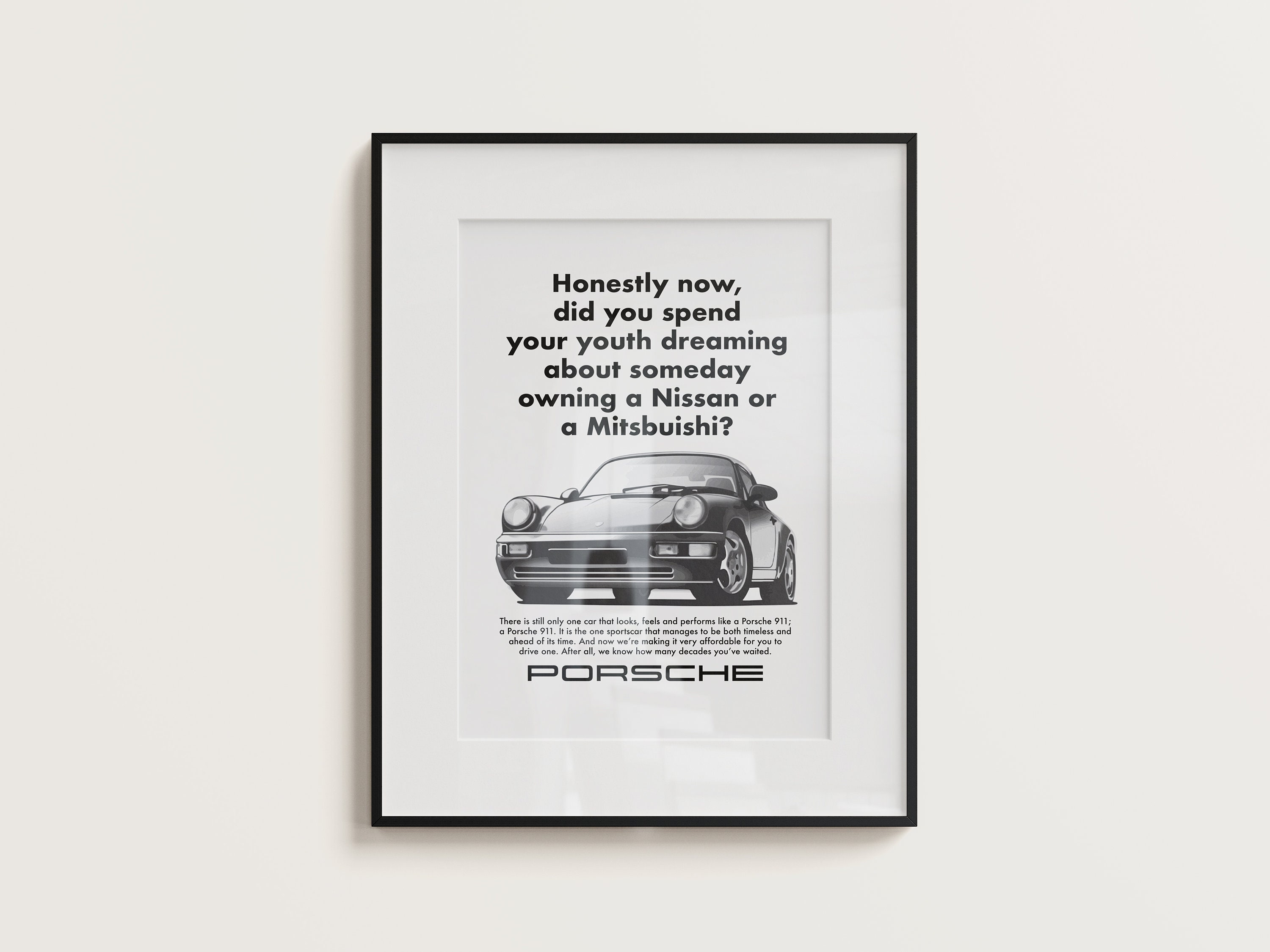 Vintage Inspired Porsche 911 964 Poster Retro Automotive Art - Etsy