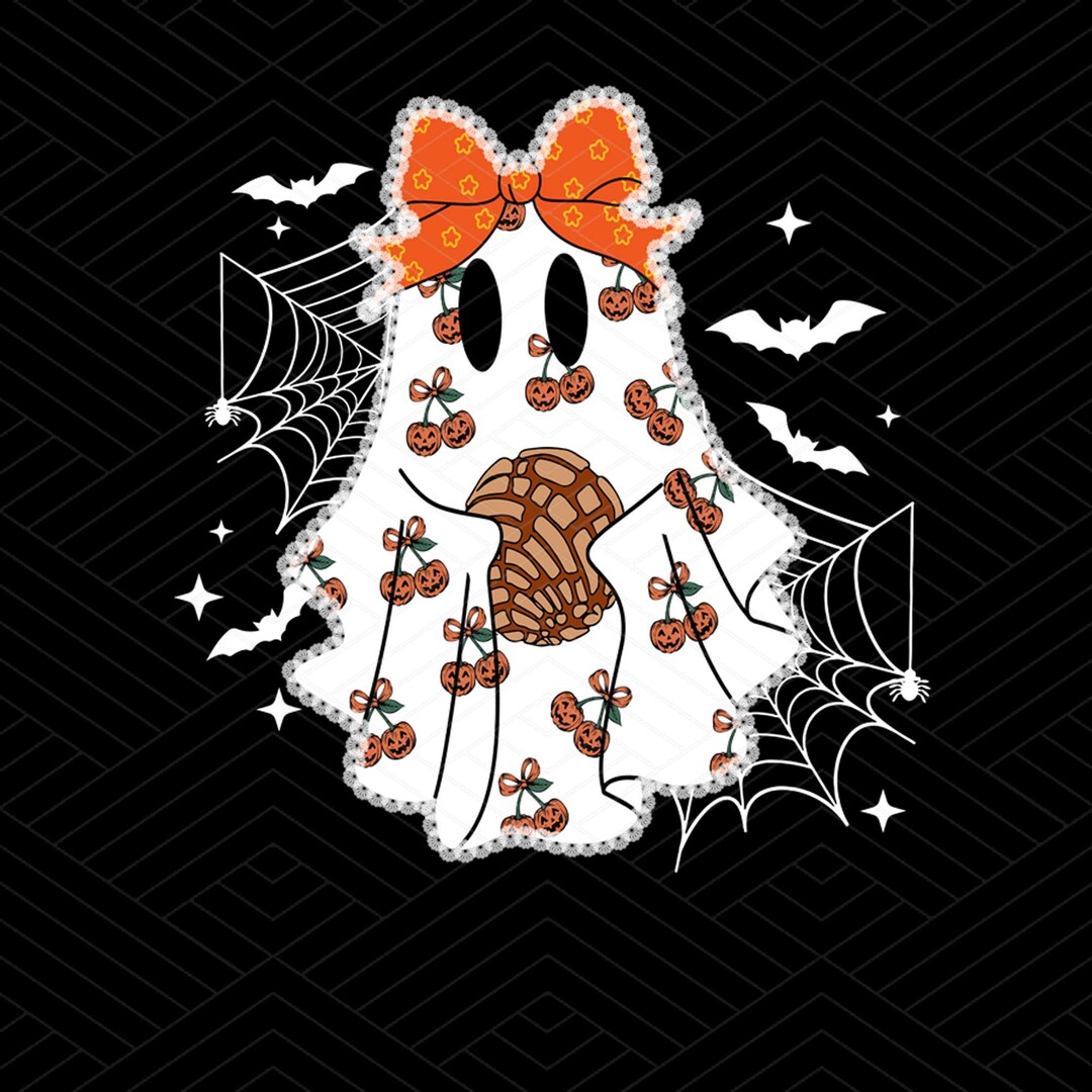Lace Ghost Coquette Spanish Halloween Png, Spooky Conchas Png ...