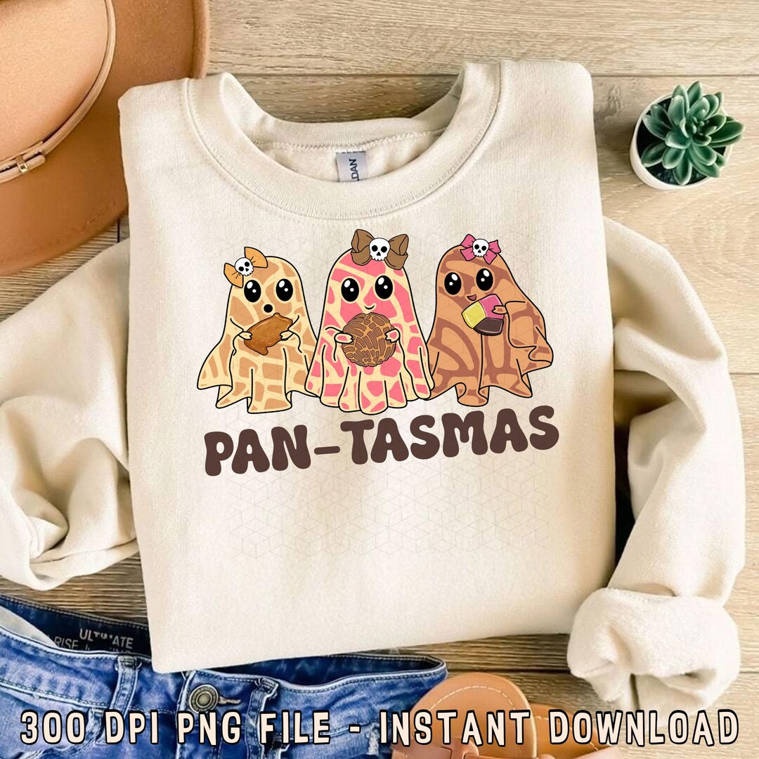 Funny Pantasmas Ghost Pan Dulce Png, Cute Spooky Mexican Bread Png ...