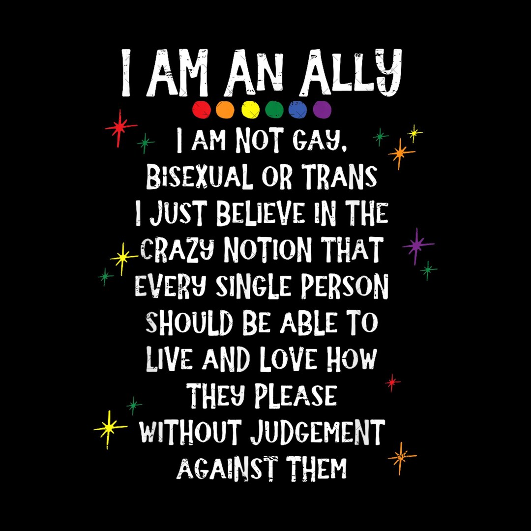 LGBTQ Retro I Am an Ally I'm Not Gay Bisexual or Trans Digital Png ...