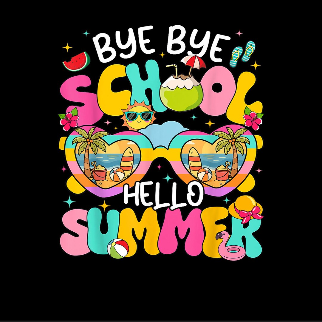 Goodbye School Hello Pool Png, Summer Vacation Png, Retro Summer Png ...