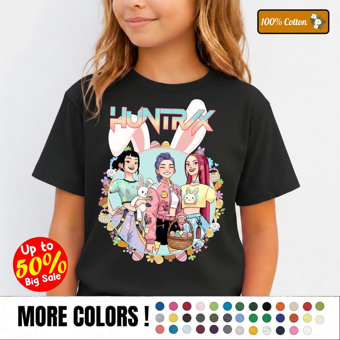 Huntrix Easter Bunny Shirt, Rumi Mira Zoey Derby Tiger Tee, Cute Easter ...