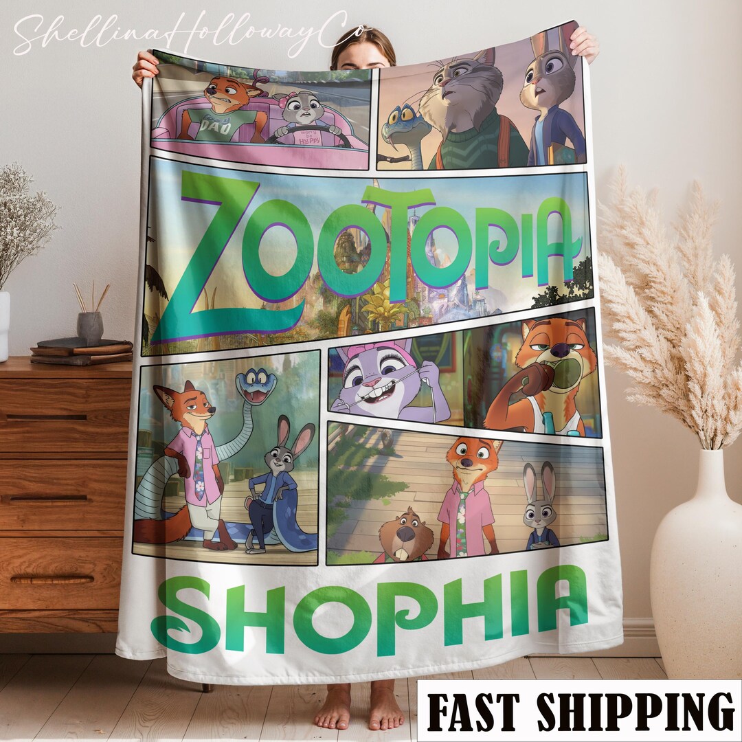 Custom Zootop.ia Blanket, Nick Wil.de & Judy Custom Name Blanket, Zoot ...