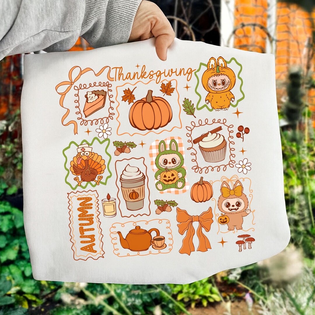 Labubu Fall Thanksgiving Png, Labubu Doll Cartoon Autumn Png, Kawaii ...