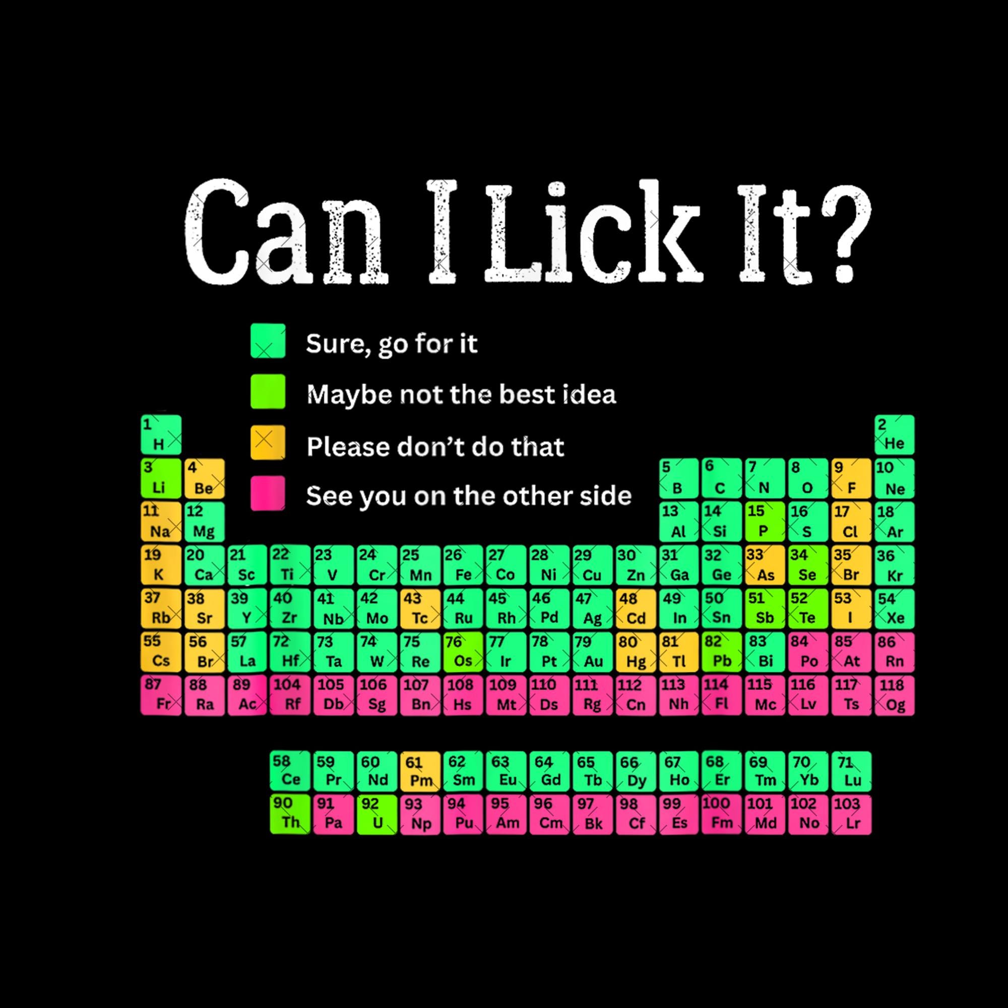 Can I Lick It Funny Last Days of School Periodic Table of Element PNG ...