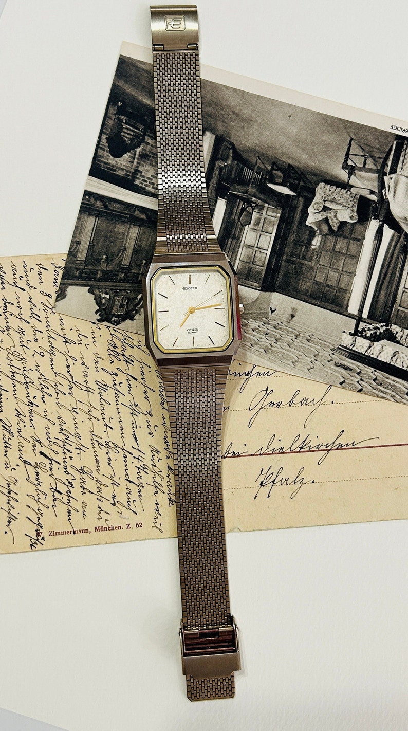 Rare Vintage Citizen Exceed Quartz Tungsten Case Gold Men Watch - Etsy