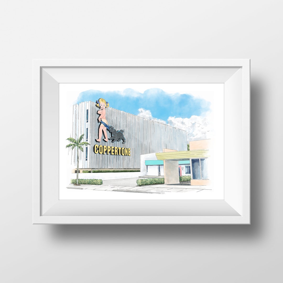 Coppertone Girl Sign Art Print Miami Mimo Landmark South Florida - Etsy