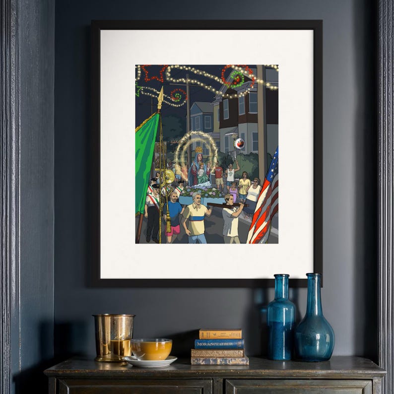 Night Procession - Art Print of Saint Mary's Feast in Knightsville ...