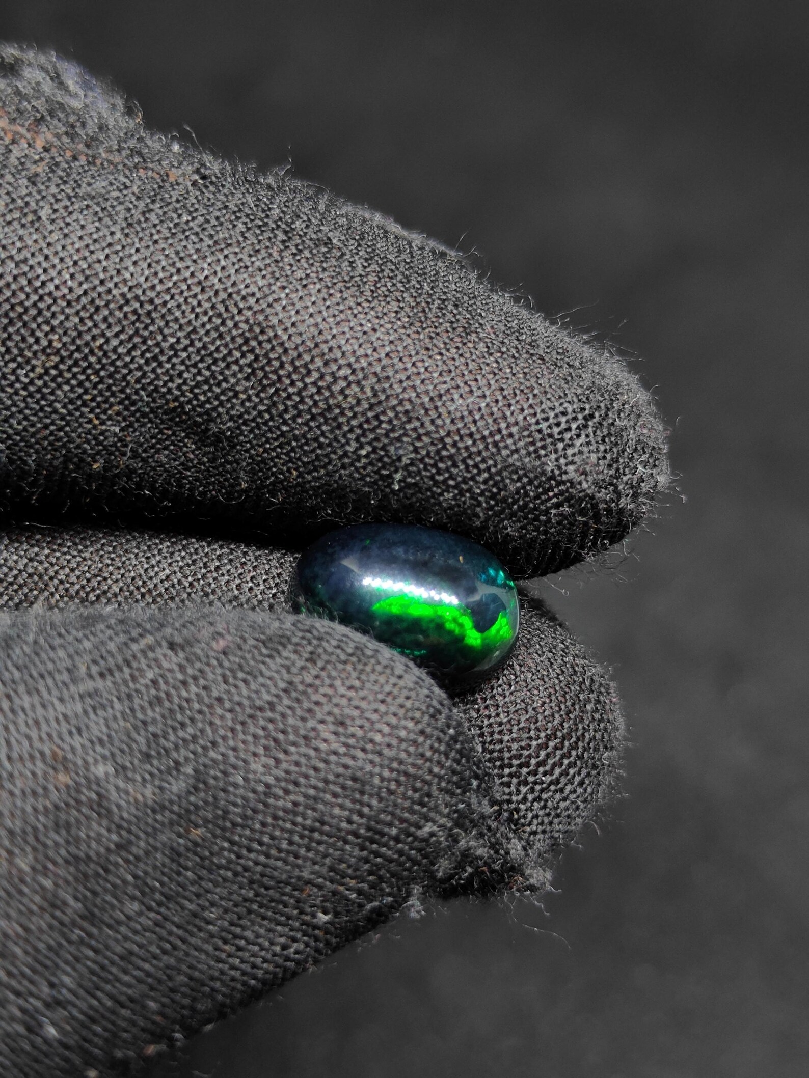 Natural Black Ethiopian Opal, Multi Fire Oval Cabochon, 2.75 Ct (13x9x6 ...