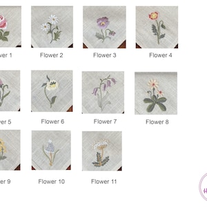 White Floral Women's Hanky Flower Embroidered Handkerchief Hanky ...