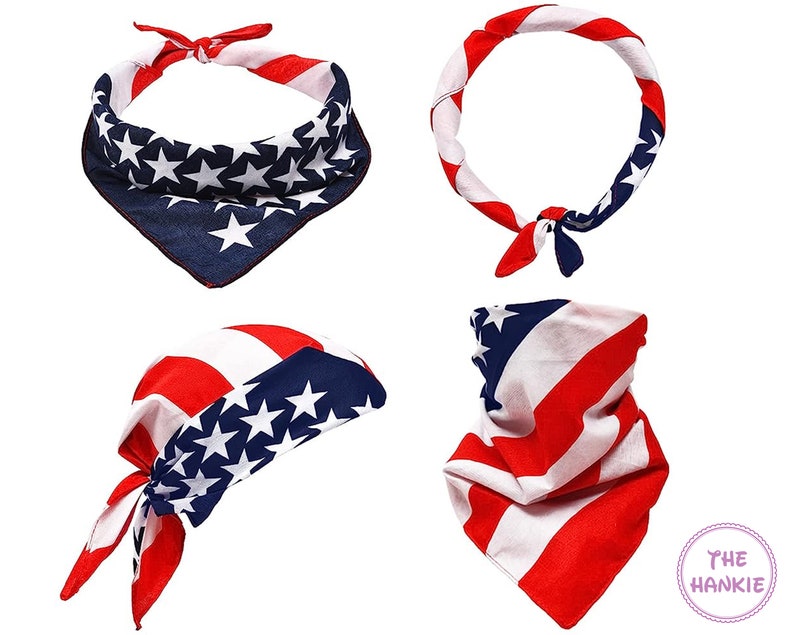 American Flag Headband / American Flag Bandana/ American Flag Gift Favor /USA Flag Hand Fans ...