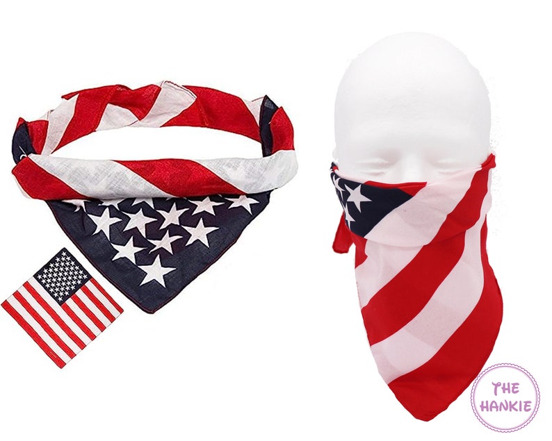 American Flag Headband / American Flag Bandana/ American Flag Gift Favor /USA Flag Hand Fans ...