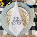 VINTAGE Font Embroidered Monogrammed Handkerchief, Personalized Custom ...