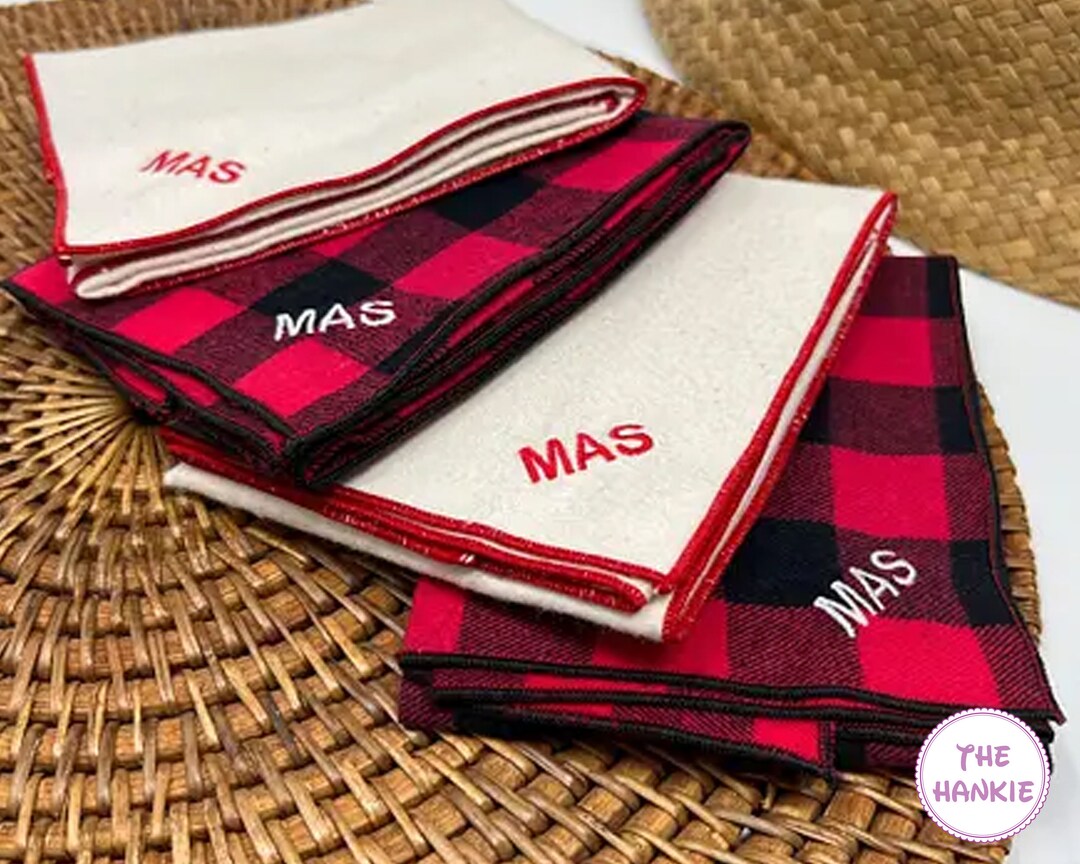 Mens Handkerchief Plaid Hanks square Flannel Hankies reusable Tissue ...