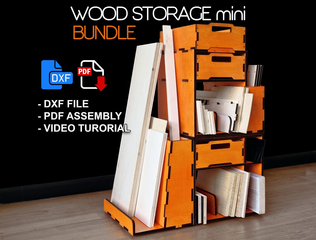 Mini Wood Storage Plans, Bundle, Diy Wood Storage, Compact Lumber ...