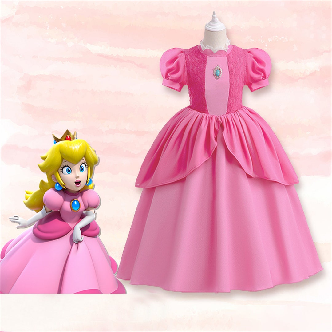 Princess Toadstool Dress Super Mario Daughter Dress Mushroom - Etsy