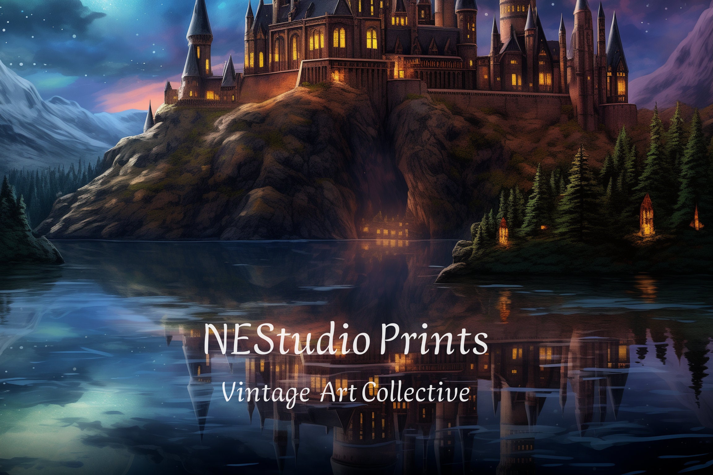 Wizarding Inspired Art, Vintage Wizard School, Potter Prints, Wizard ...