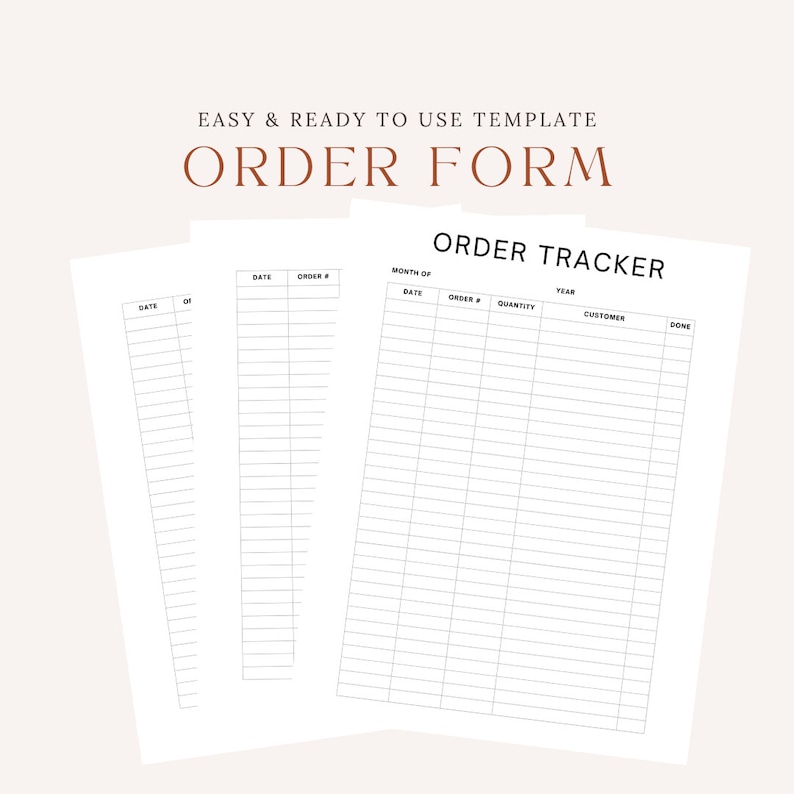 Order Form Template, Minimalist Invoice Template, Boho Small Business ...