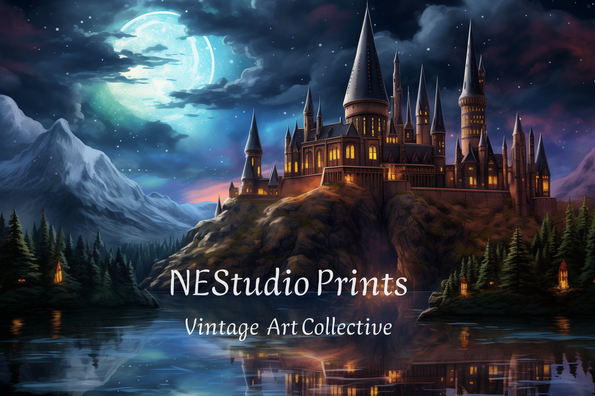 Wizarding Inspired Art, Vintage Wizard School, Potter Prints, Wizard ...