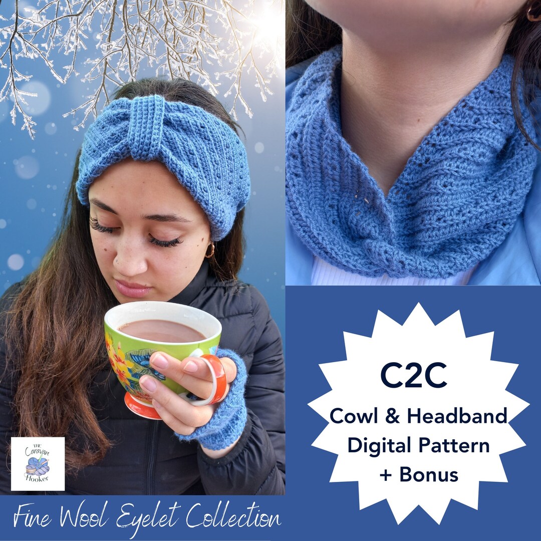C2C Crochet Cowl, C2C Scarf, Infinity Scarf Versatile Scarf Pattern ...
