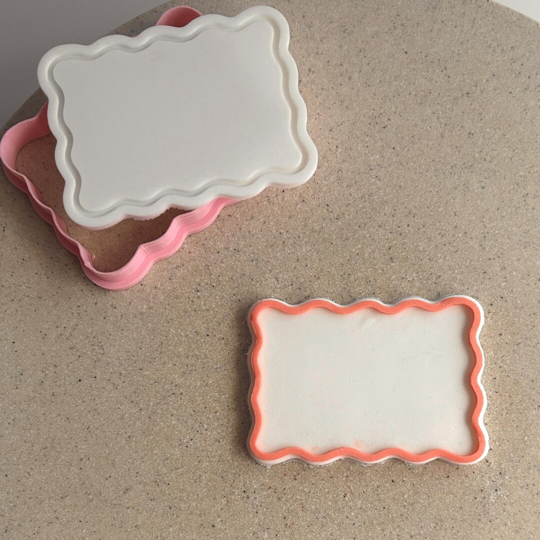 Wavy Raised Rectangle - Cookie Cutter & Fondant Stamp - Etsy