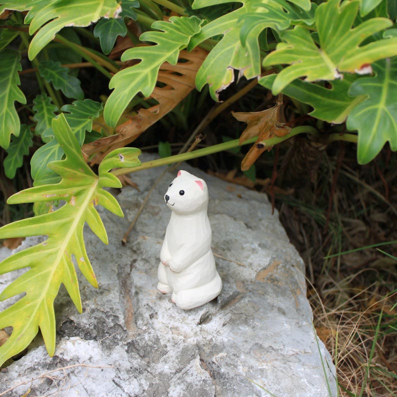 Hand-carved Basswood Weasel Figurine: Realistic Wildlife Art - Etsy