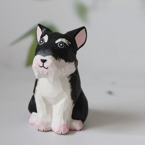 Handmade Dog Wooden Puppy Handcraft Animal Healing Art Carving Birthday ...