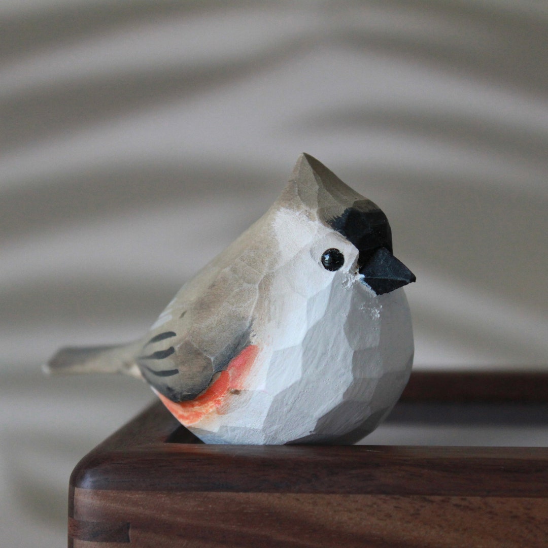 Handmade Basswood Bird Sculpture: Carved Wood Desk Decor - Etsy