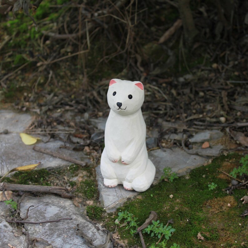Hand-carved Basswood Weasel Figurine: Realistic Wildlife Art - Etsy