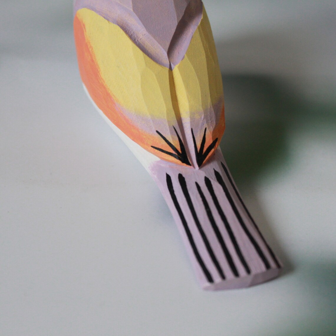 Handcraft Wooden Cute Bird Ornament Carving Desk Home Little Sculpture ...