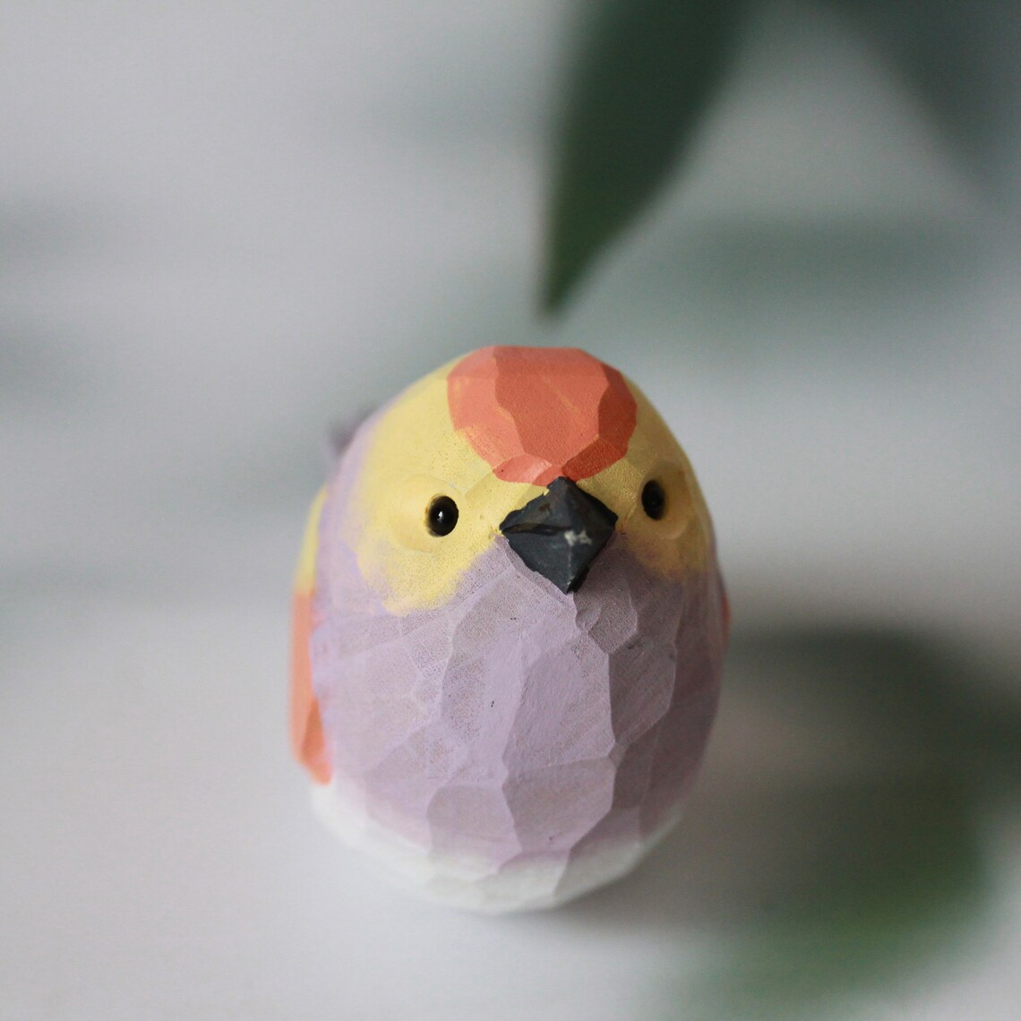 Handcraft Wooden Cute Bird Ornament Carving Desk Home Little Sculpture ...