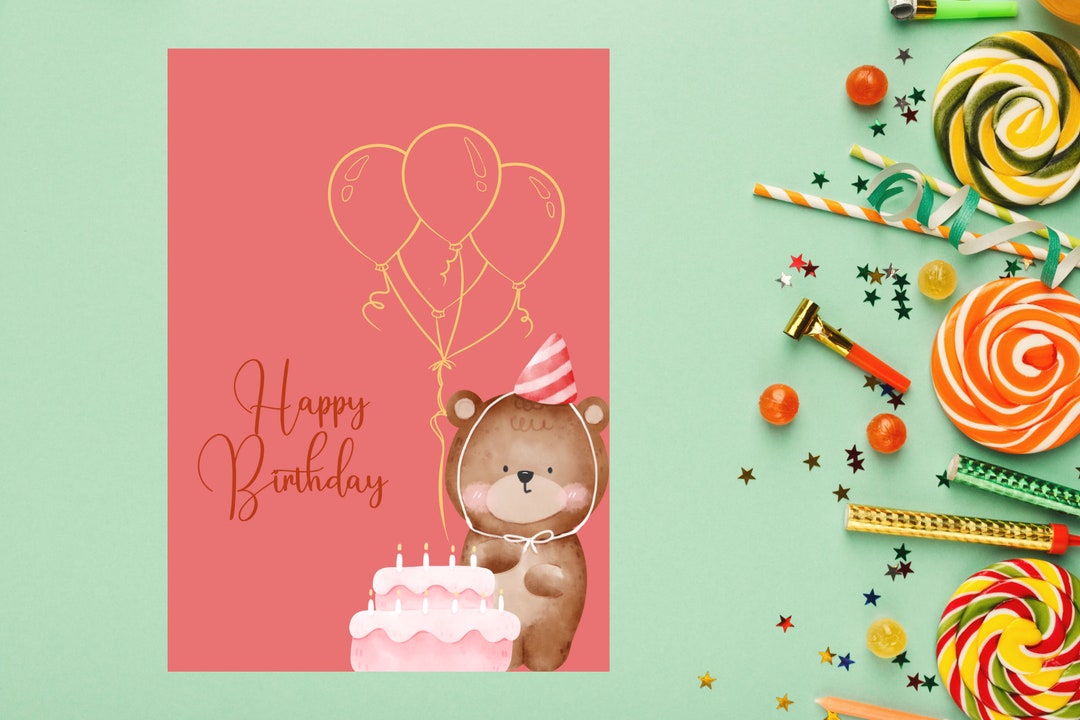 Cute Happy Birthday Cards Printable Cards - Etsy