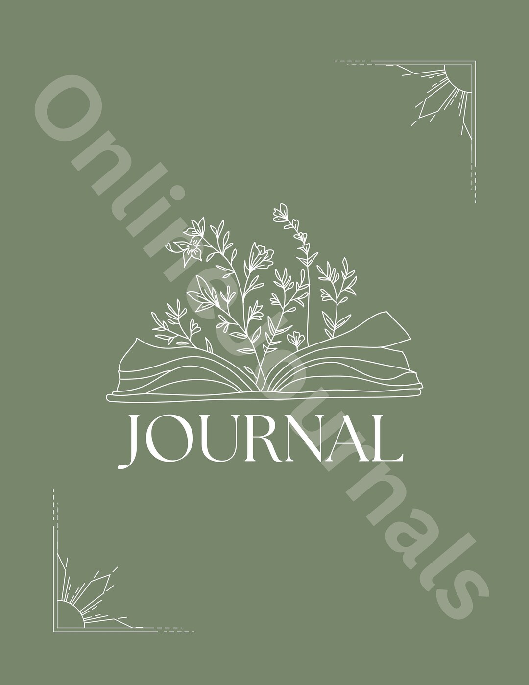 Sage Green Line Art Journal - Etsy