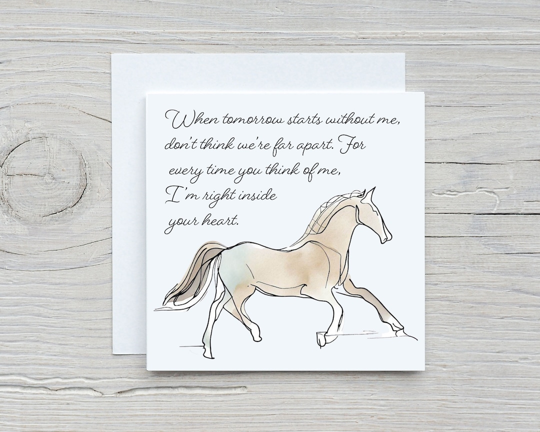 Watercolour Horse Loss Card, Pony Condolence Sympathy Cards. in Memory ...
