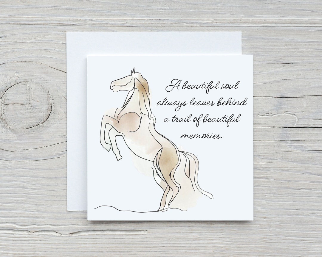 Horse Loss Card, Condolence Sympathy Card With Quote, Sorry for Your ...